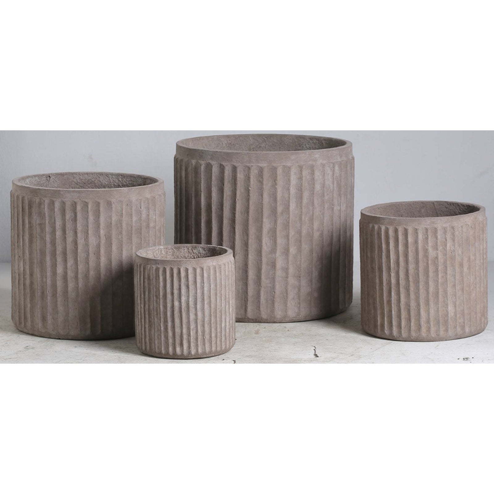 Umber Fluted Cylinder Set Of 4 Planters – Ralph Charles Cottages